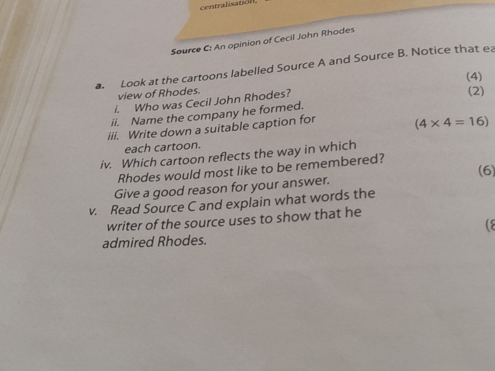 a. Look at the cartoons labelled Source A | StudyX