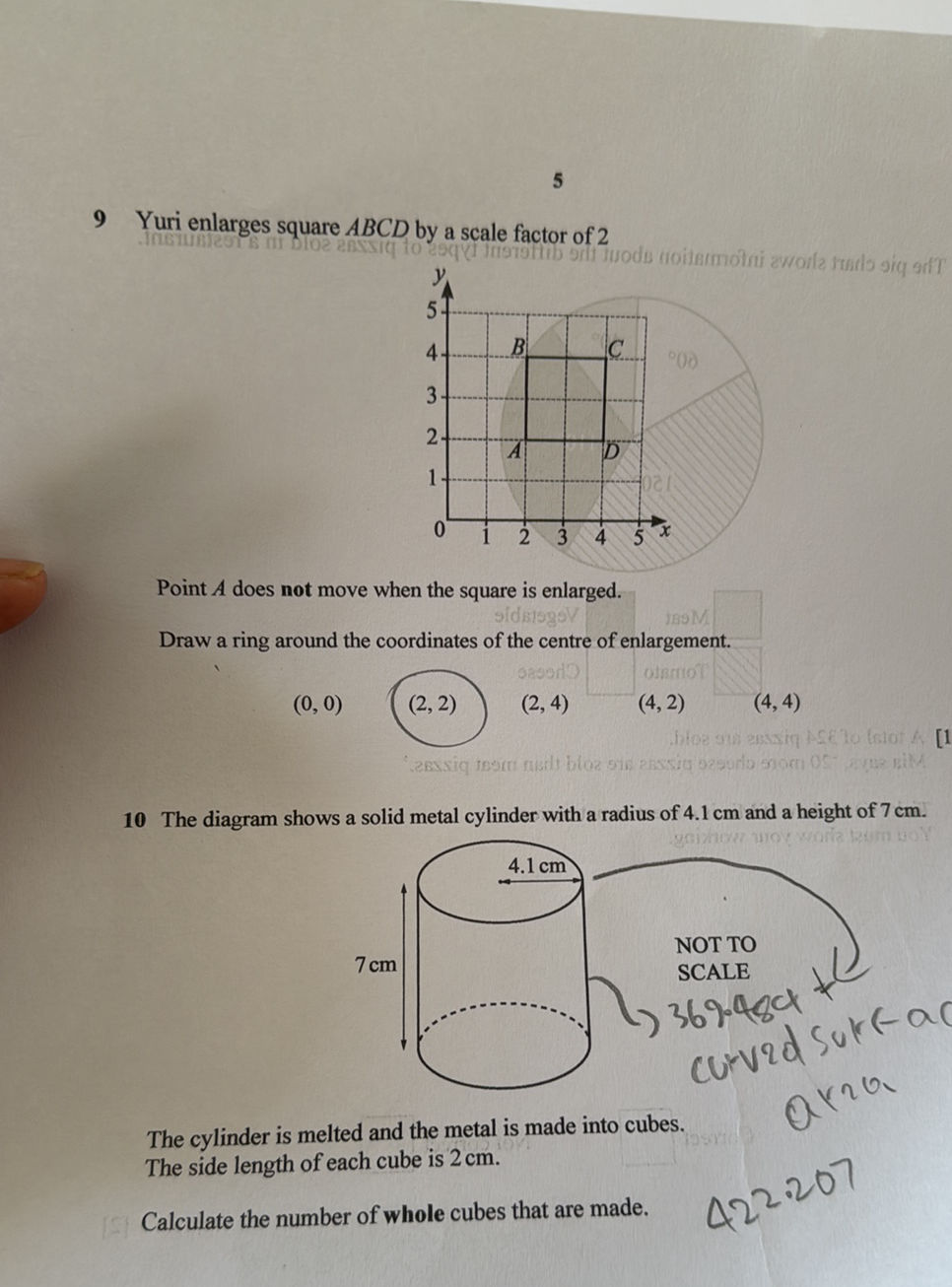 9 Yuri enlarges square $ABCD$ by a scale | StudyX