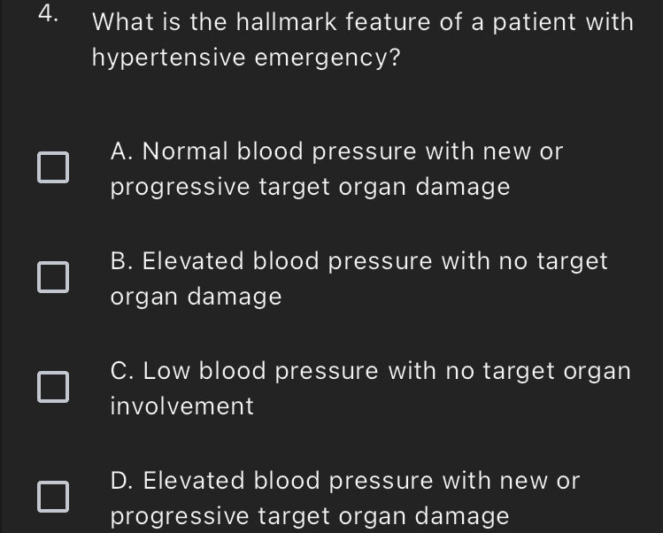 4. What is the hallmark feature of a patient | StudyX