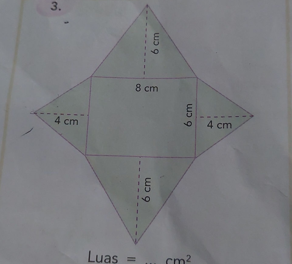 3. Luas = ... cm² The figure consists of a | StudyX