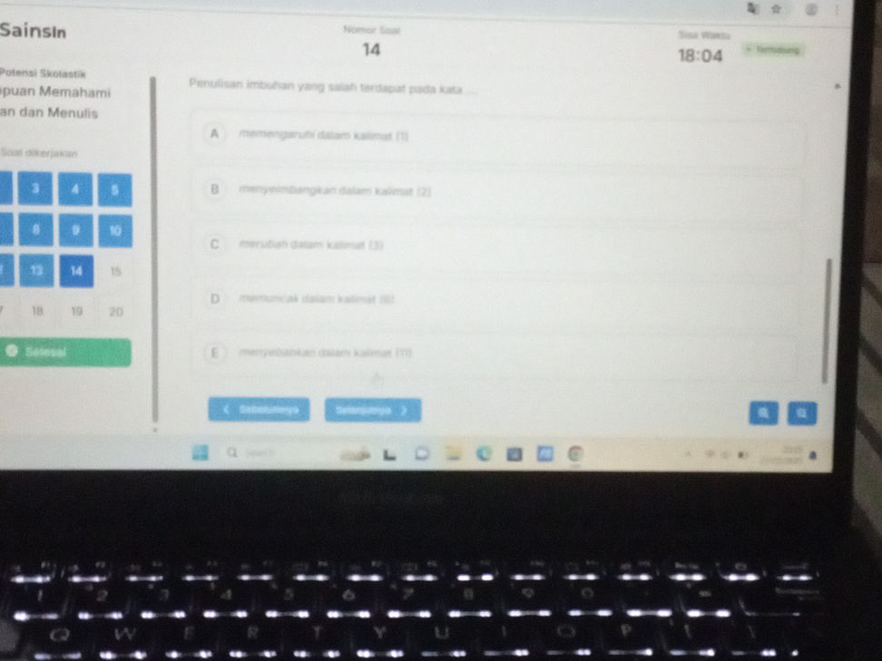 Penulisan imbuhan yang salah terdapat pada | StudyX