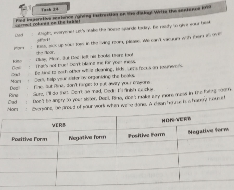 Find imperative sentence / giving | StudyX