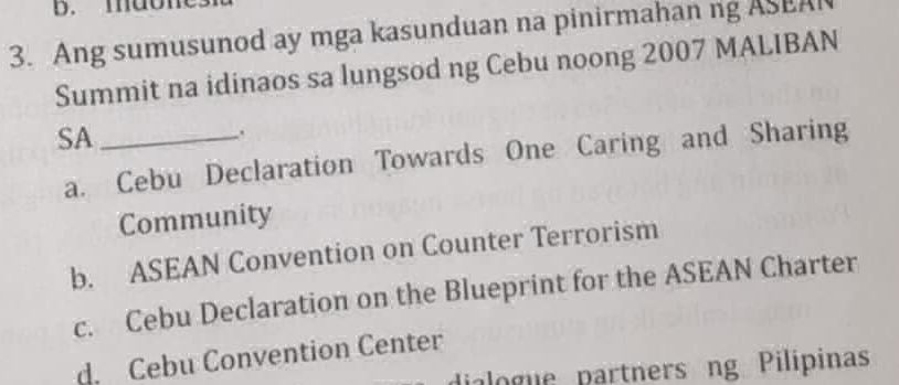 3. Ang sumusunod ay mga kasunduan na | StudyX