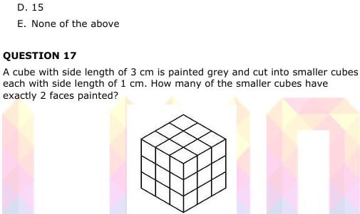QUESTION 17 A cube with side length of 3 cm | StudyX