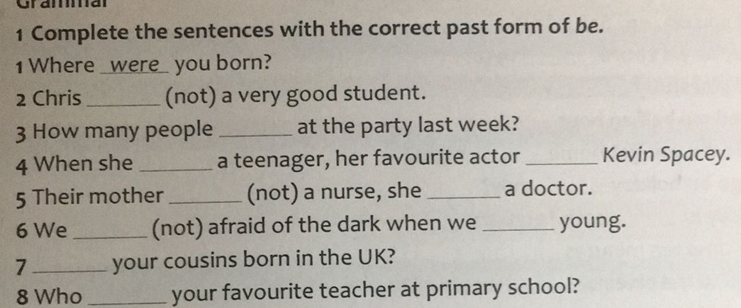 1 Complete the sentences with the correct | StudyX