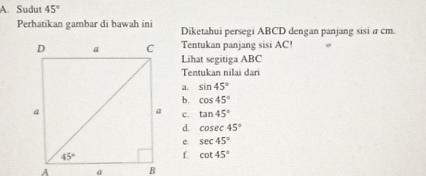 Diketahui persegi ABCD dengan panjang sisi | StudyX
