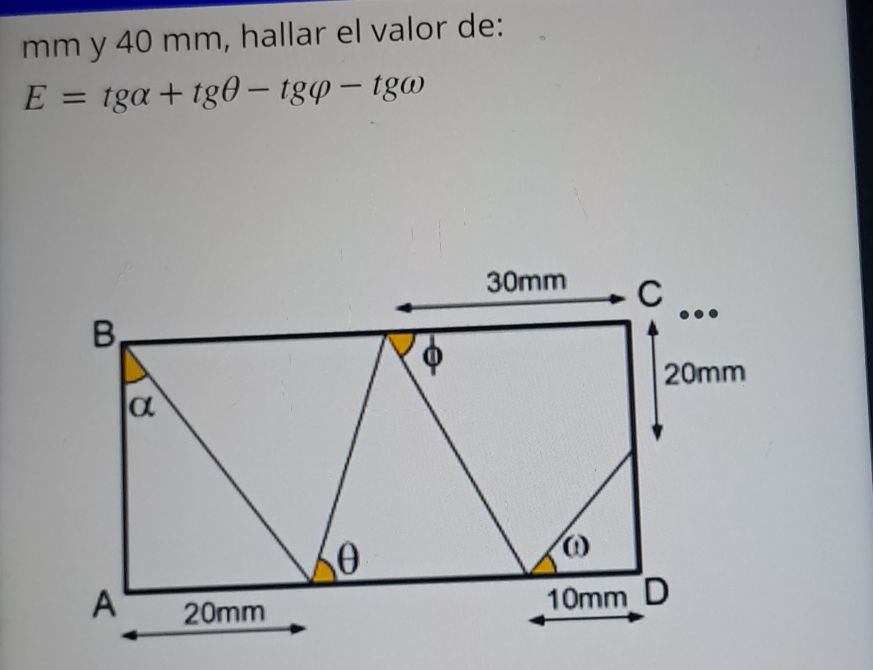 mm y 40 mm, hallar el valor de: $E = | StudyX
