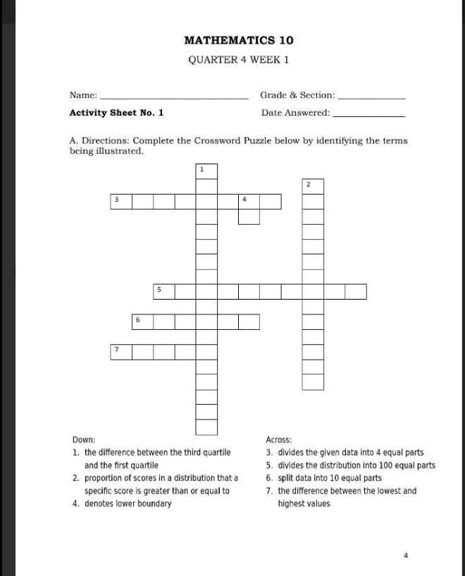 A. Directions: Complete the Crossword Puzzle | StudyX