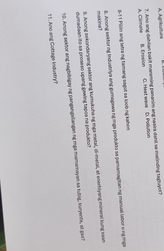 7. Ano ang dahilan bakit maraming pananim | StudyX