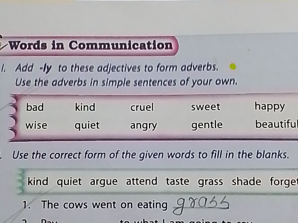 1. Add -ly to these adjectives to form | StudyX