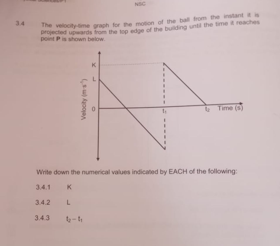 3.4 The velocity-time graph for the motion | StudyX