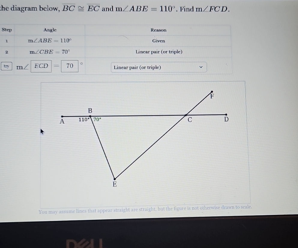 In the diagram below, $ {BC} {EC}$ and $m | StudyX