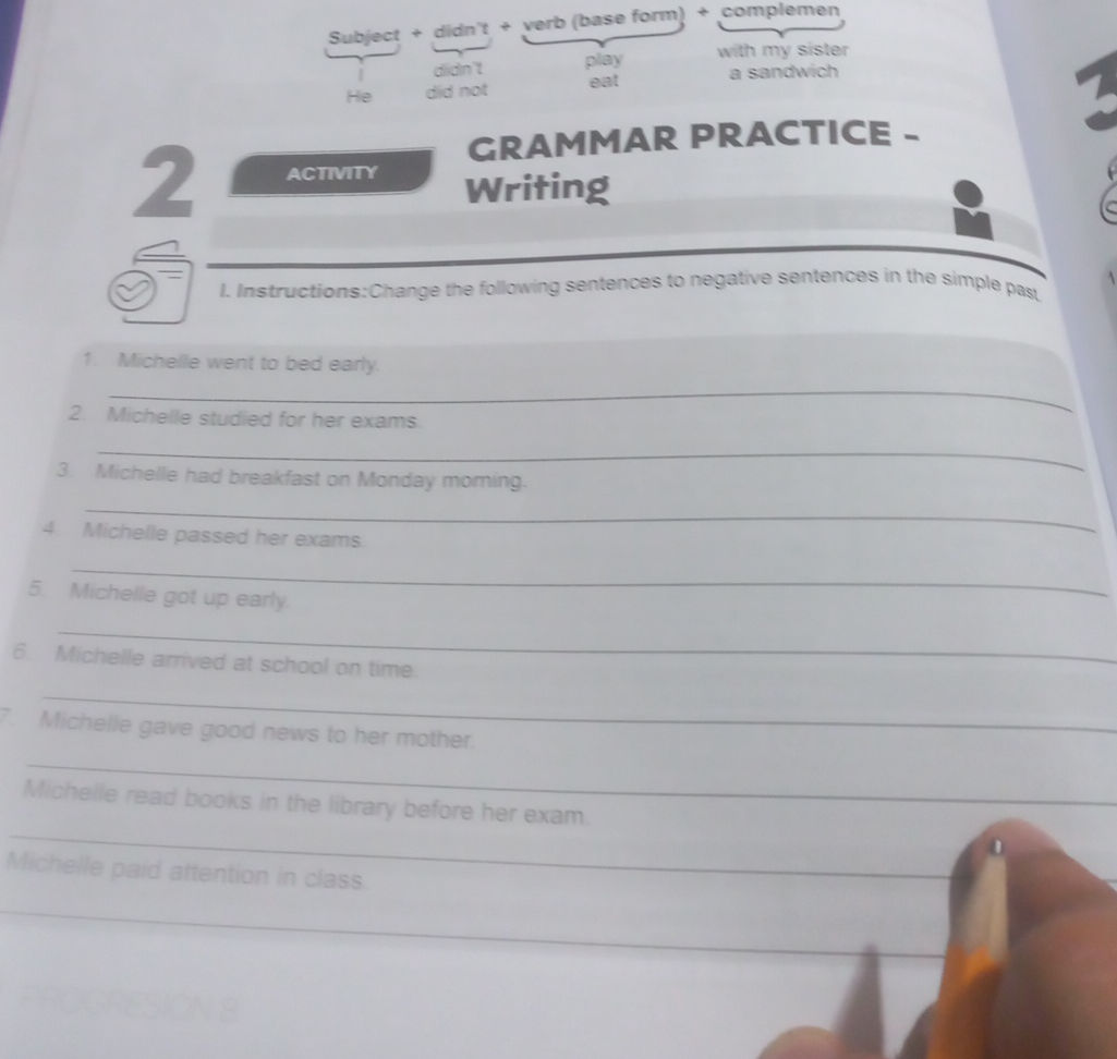 I. Instructions: Change the following | StudyX