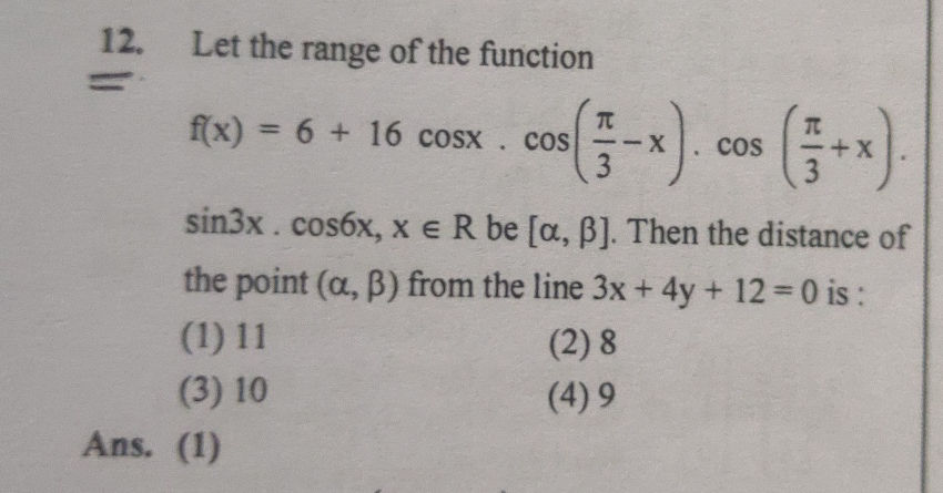 12. Let the range of the function $f(x) = 6 | StudyX