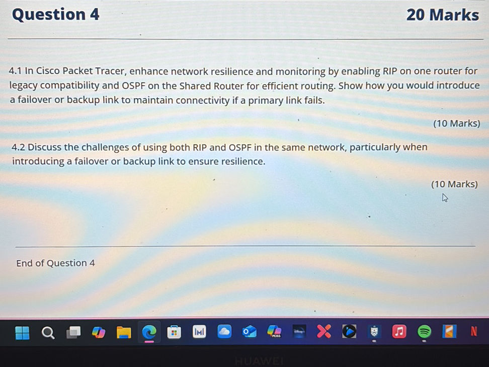 4. 1 In Cisco Packet Tracer, enhance | StudyX