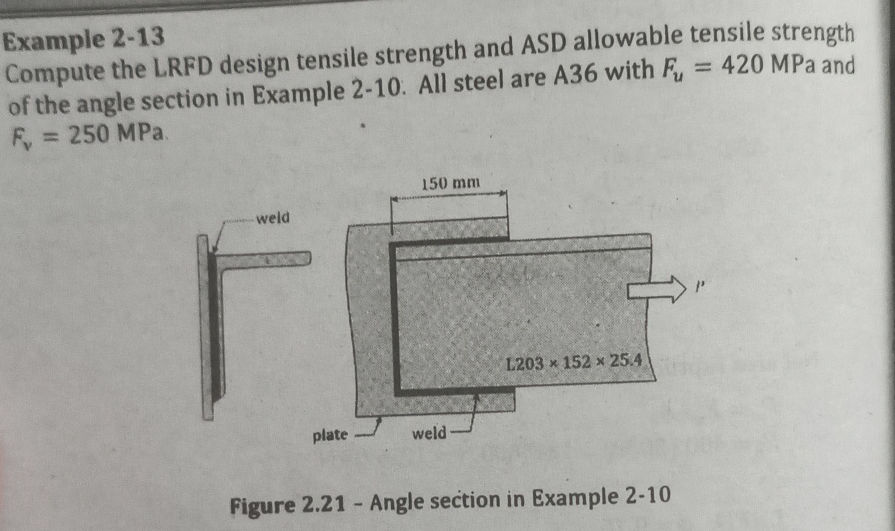Example 2-13 Compute the LRFD design tensile | StudyX