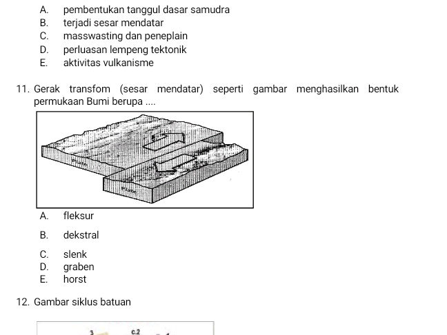 11. Gerak transfom (sesar mendatar) seperti | StudyX