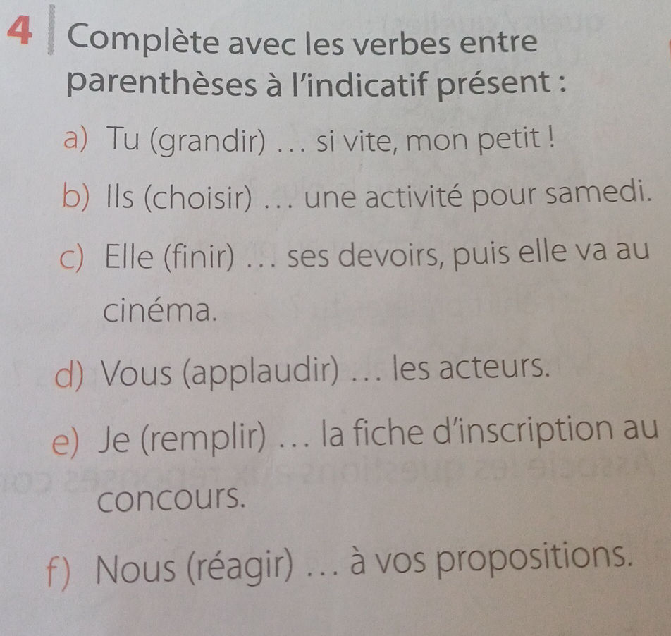 4 Complète avec les verbes entre parenthèses | StudyX