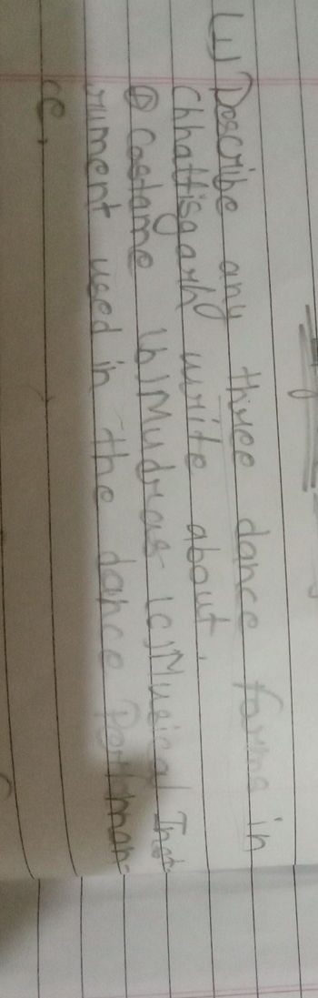 Describe any three dance forms in | StudyX