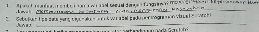 1. Apakah manfaat memberi nama variabel | StudyX