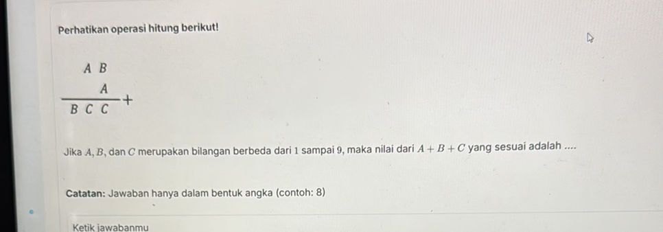 Perhatikan operasi hitung berikut! ```latex | StudyX