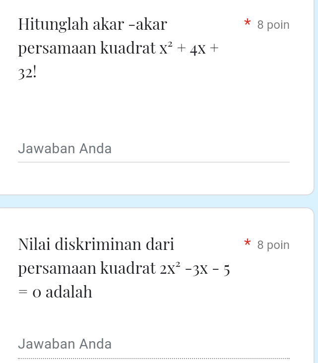 Hitunglah akar -akar persamaan kuadrat $x^2 | StudyX