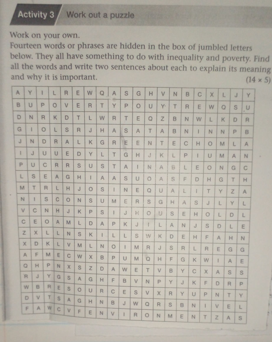 Work on your own. Fourteen words or phrases | StudyX