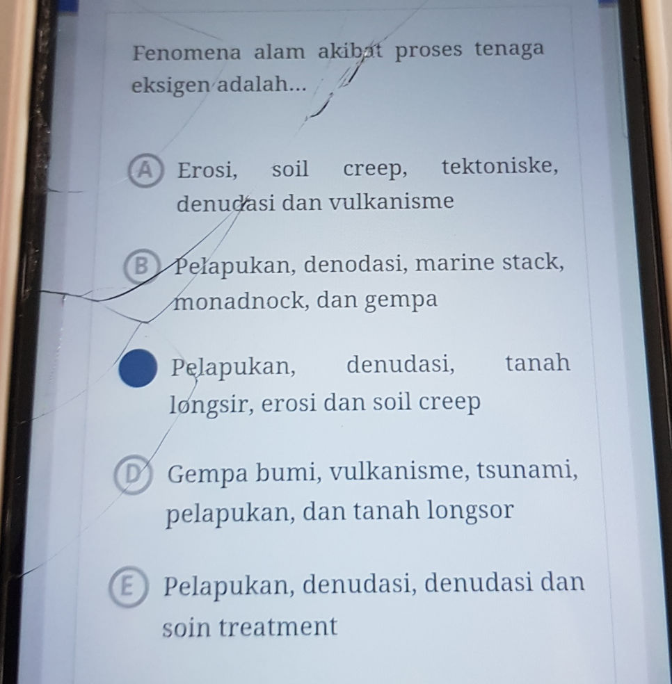 Fenomena alam akibat proses tenaga eksigen | StudyX