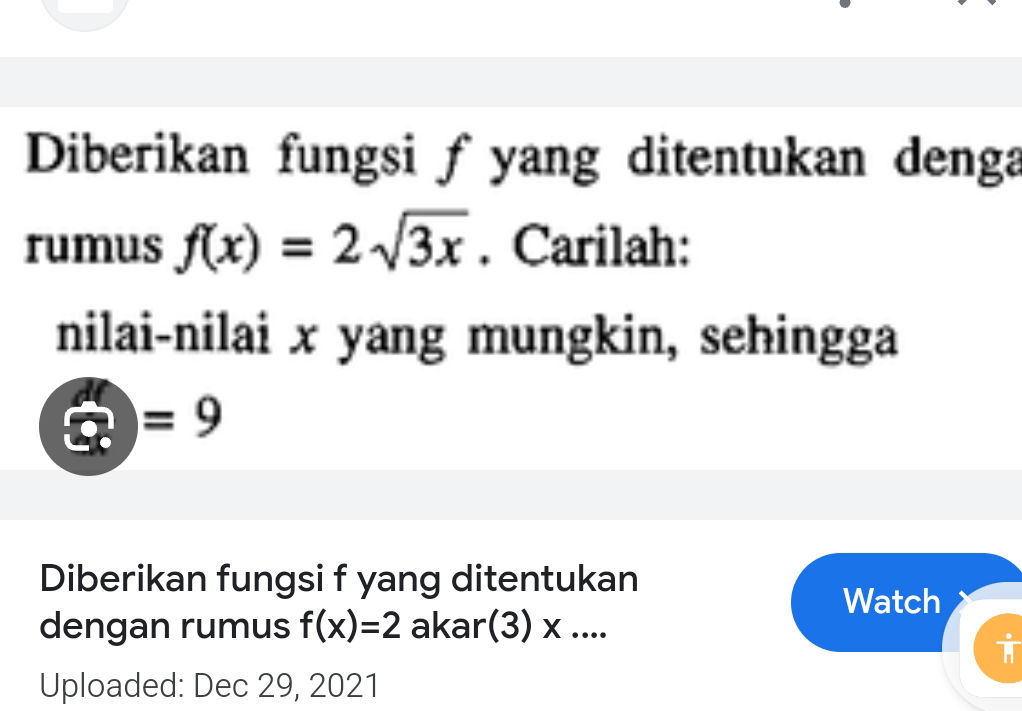 Diberikan fungsi $f$ yang ditentukan dengan | StudyX