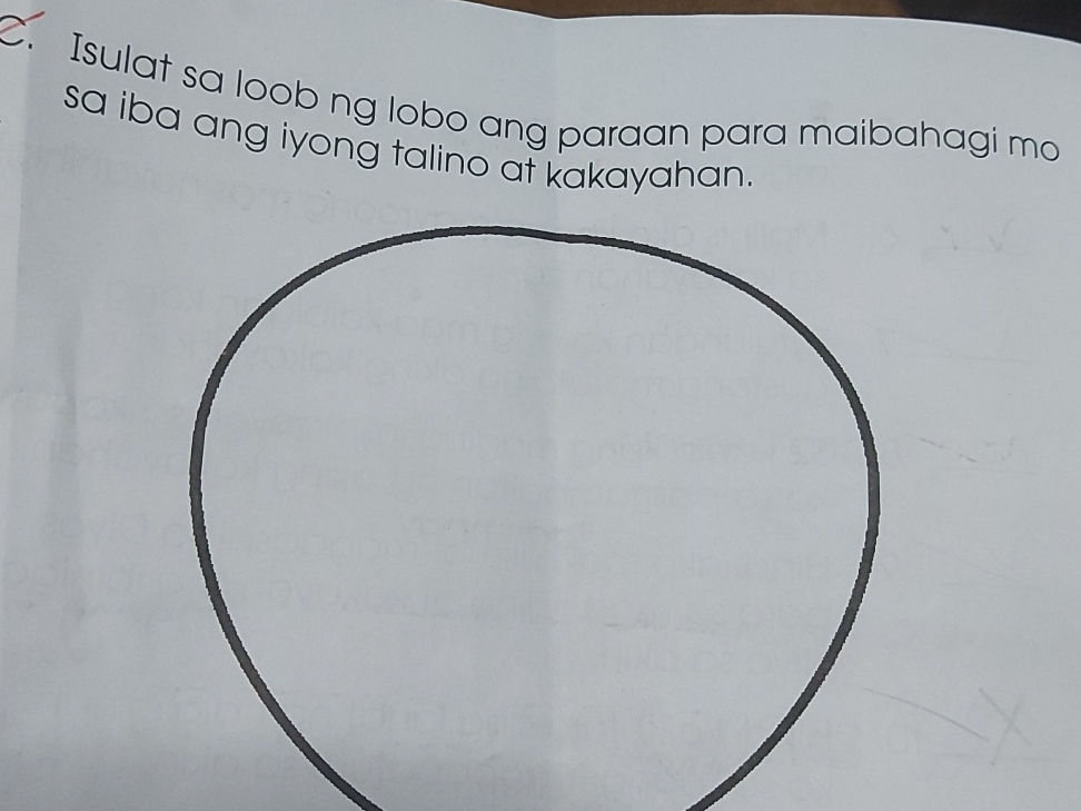 C. Isulat sa loob ng lobo ang paraan para | StudyX