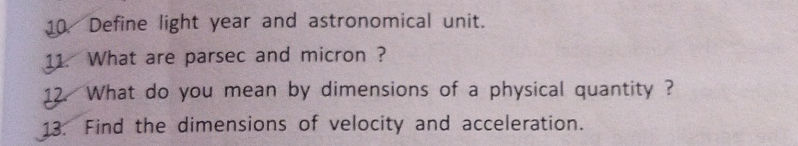 10. Define light year and astronomical unit. | StudyX