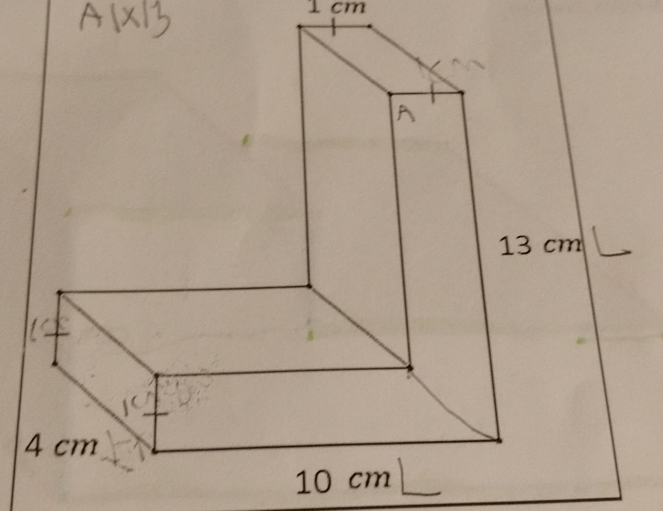 The image shows a 3D shape with dimensions | StudyX