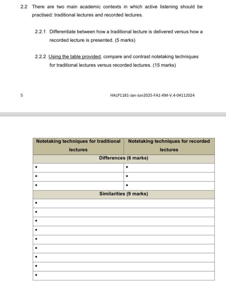 2.2.1 Differentiate between how a | StudyX