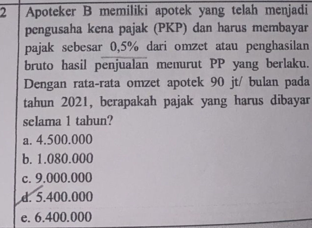Apoteker B memiliki apotek yang telah | StudyX