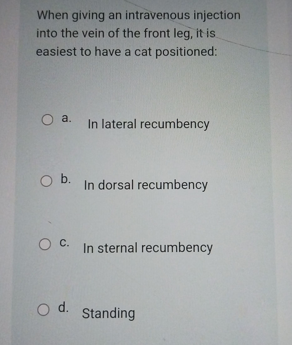 When giving an intravenous injection into | StudyX