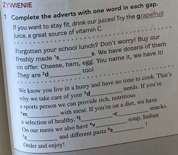 1 Complete the adverts with one word in each | StudyX