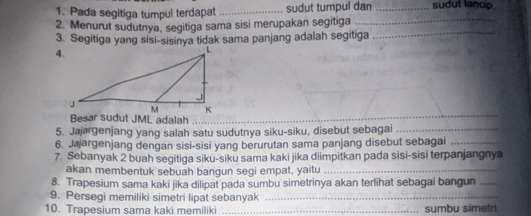 1. Pada segitiga tumpul terdapat ... sudut | StudyX