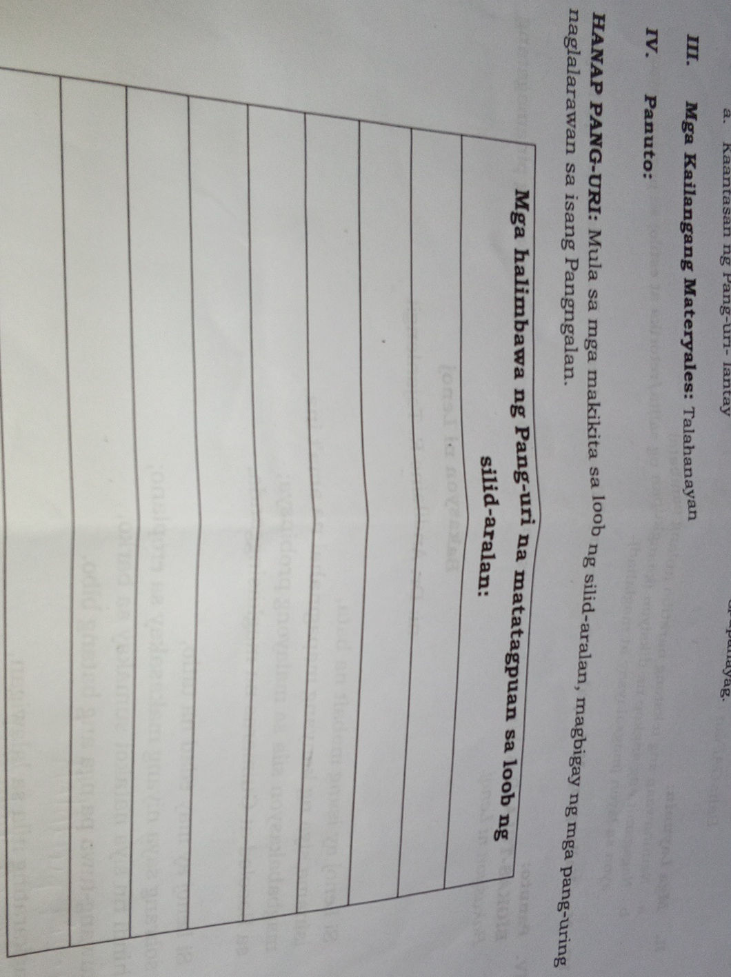 a. Kaantasan ng Pang-uri- lantay III. Mga | StudyX