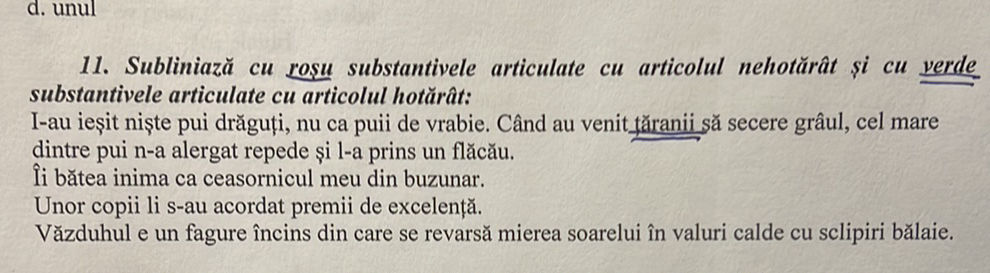 11. Subliniază cu roșu substantivele | StudyX