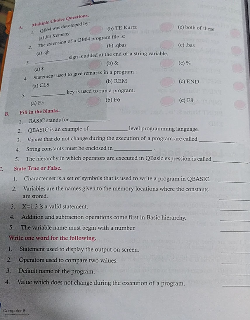 Multiple Choice Questions. 1. QB64 was | StudyX