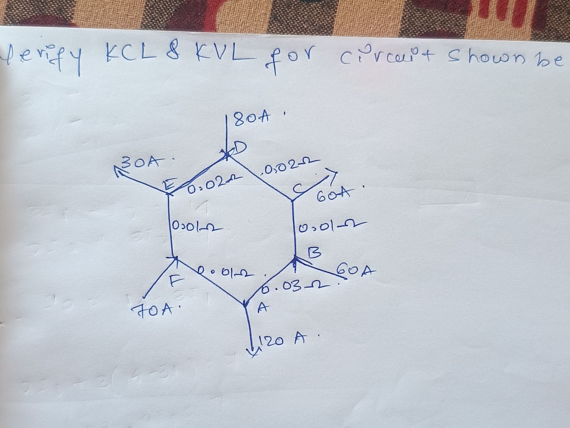 Verify KCL KVL for circuit shown below. | StudyX