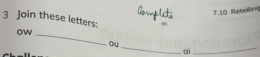 3 Join these letters: ow ____ ou ____ ai ____ | StudyX