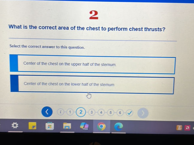 What is the correct area of the chest to