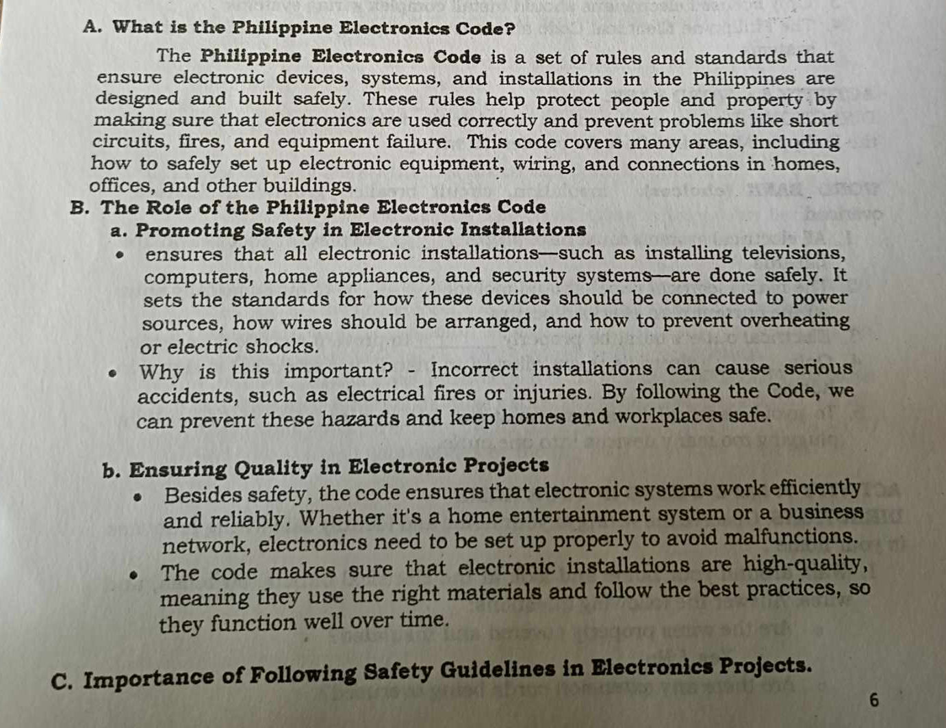 A. What is the Philippine Electronics Code? | StudyX