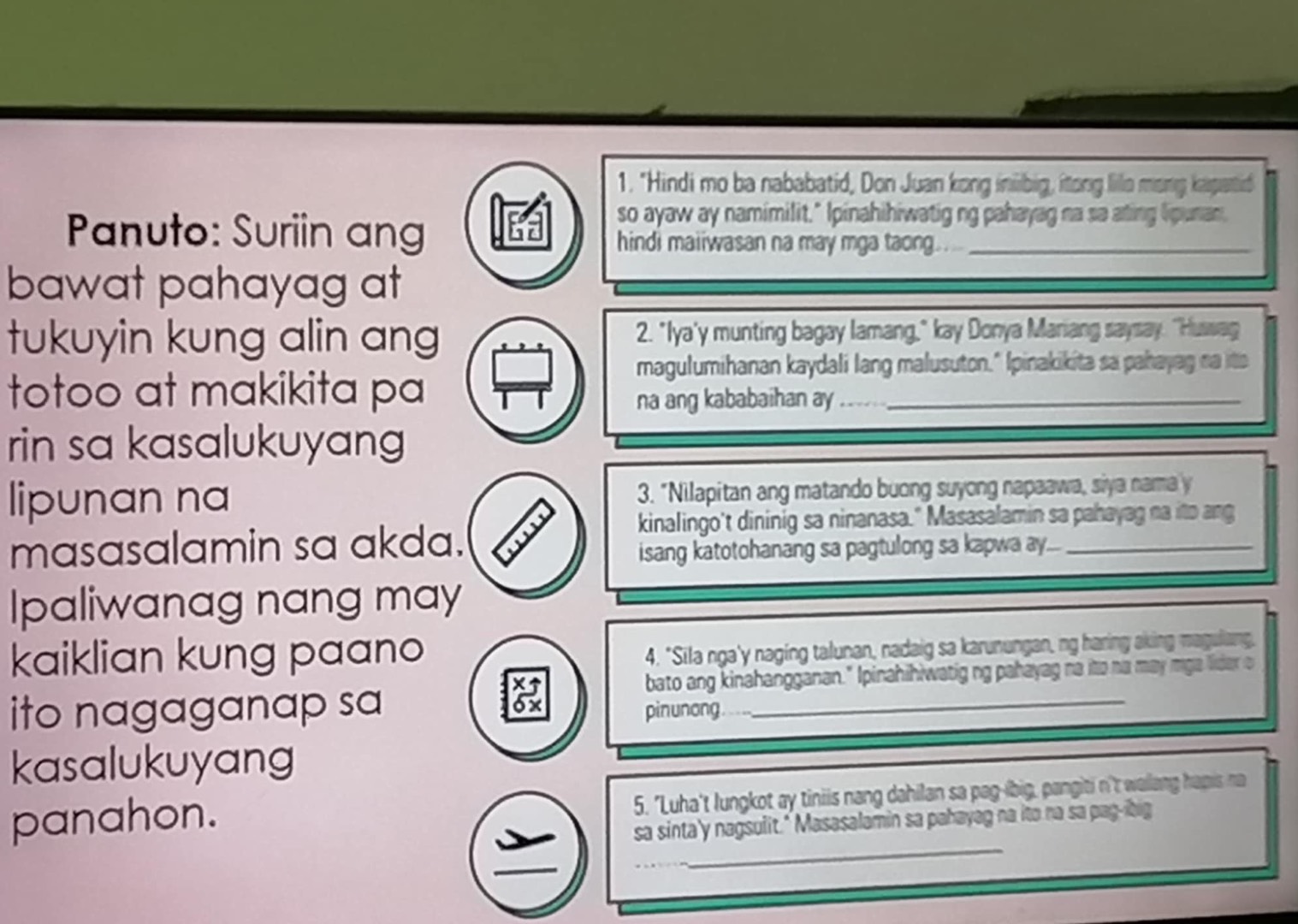 Panuto: Suriin ang bawat pahayag at tukuyin | StudyX