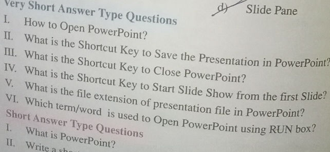 Very Short Answer Type Questions I. How to | StudyX
