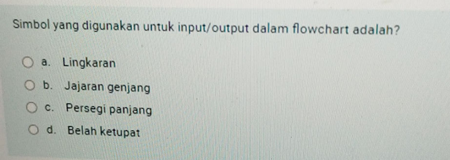 Simbol yang digunakan untuk input/output | StudyX