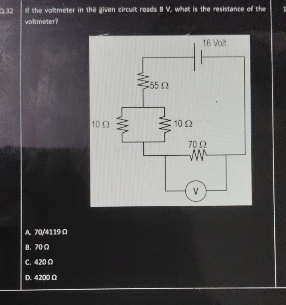 If the voltmeter in the given circuit reads | StudyX