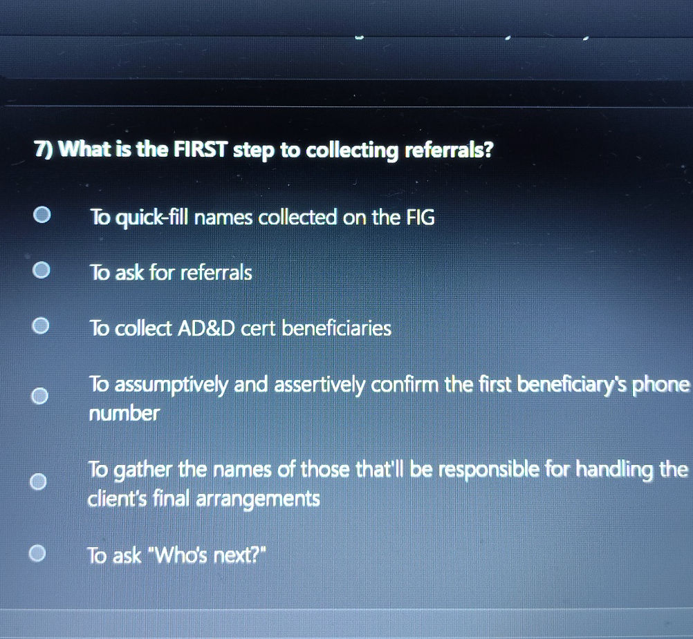 7) What is the FIRST step to collecting | StudyX