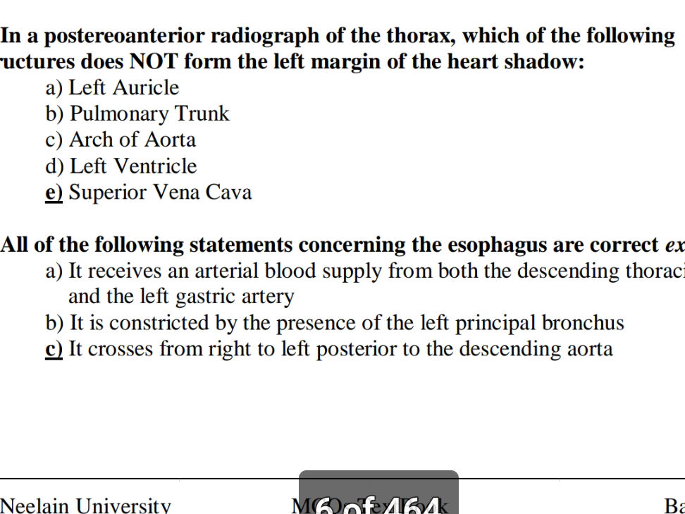In a postereoanterior radiograph of the | StudyX